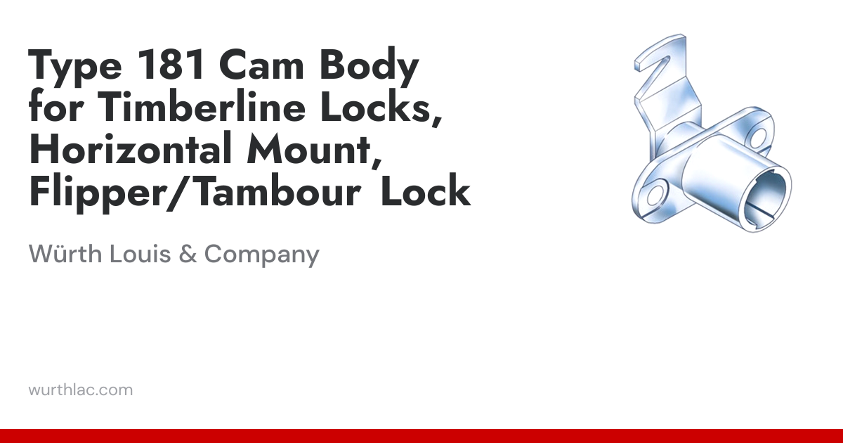 Type 181 Cam Body for Timberline Locks, Horizontal Mount, Flipper ...