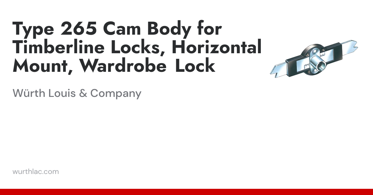 Type 265 Cam Body for Timberline Locks, Horizontal Mount, Wardrobe Lock ...