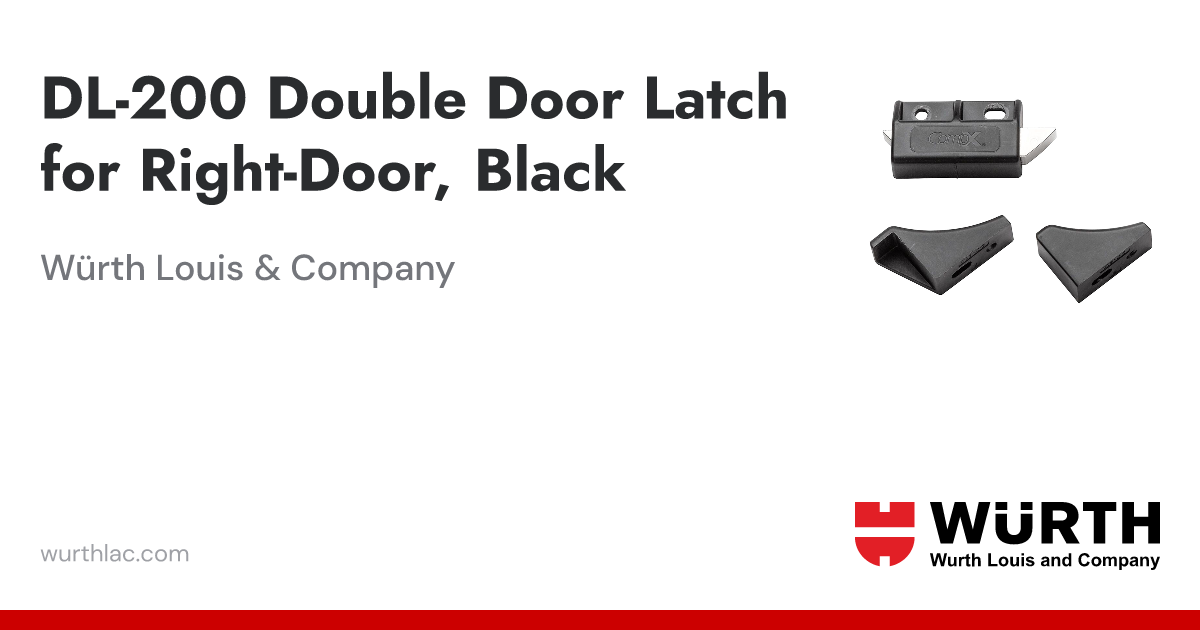 DL-200 Double Door Latch for Right-Door, Black | Würth Louis & Company