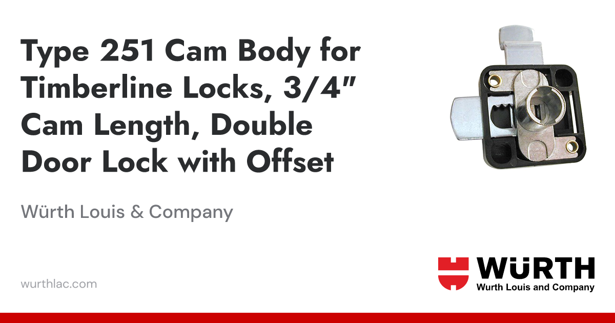 Type 251 Cam Body for Timberline Locks, 3/4" Cam Length, Double Door ...