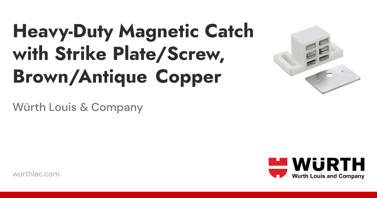 Heavy-Duty Magnetic Catch with Strike Plate/Screw, Brown/Antique Copper ...