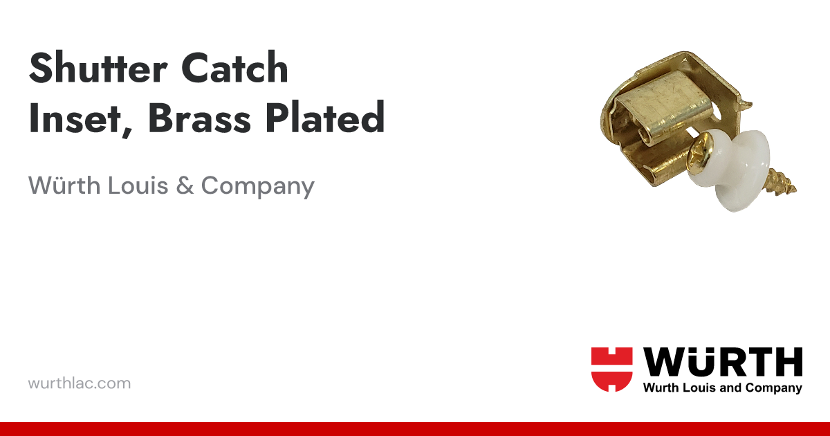 Shutter Catch Inset, Brass Plated | Würth Louis & Company
