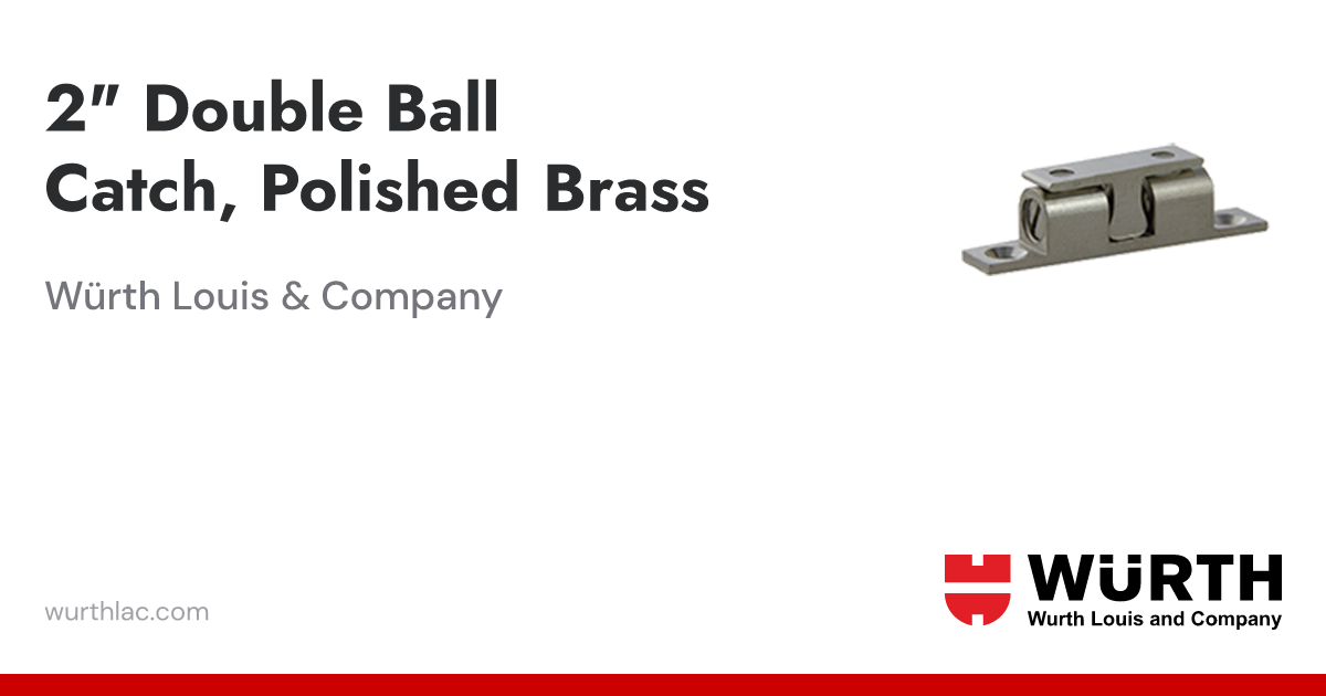 2" Double Ball Catch, Polished Brass | Würth Louis & Company