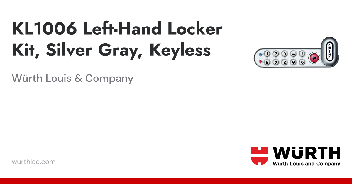 KL1006 Left-Hand Locker Kit, Silver Gray, Keyless | Würth Louis & Company