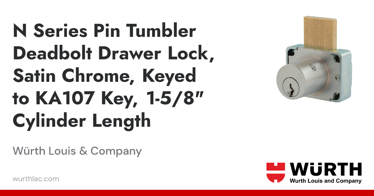 N Series Pin Tumbler Deadbolt Drawer Lock, Satin Chrome, Keyed to KA107 ...