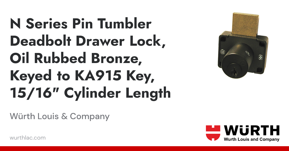 N Series Pin Tumbler Deadbolt Drawer Lock, Oil Rubbed Bronze, Keyed to ...