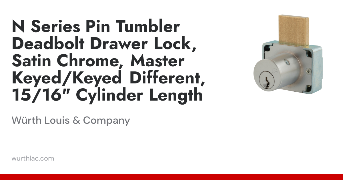 N Series Pin Tumbler Deadbolt Drawer Lock, Satin Chrome, Master Keyed ...