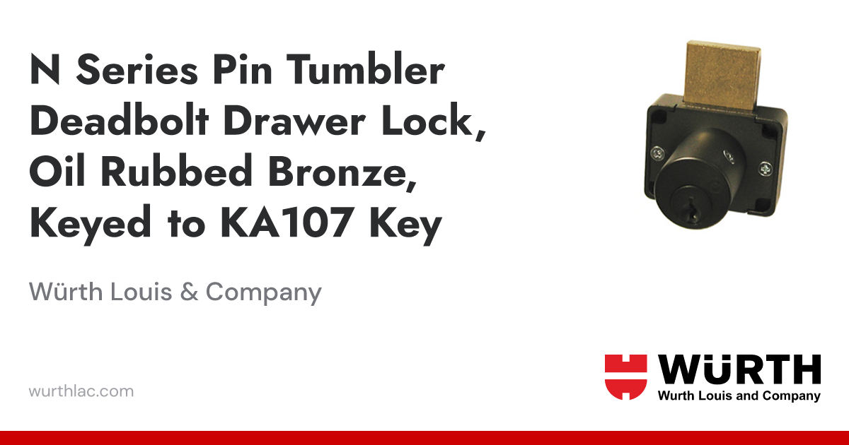 N Series Pin Tumbler Deadbolt Drawer Lock, Oil Rubbed Bronze, Keyed to ...