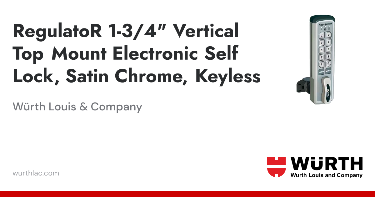 RegulatoR 1-3/4" Vertical Top Mount Electronic Self Lock, Satin Chrome ...