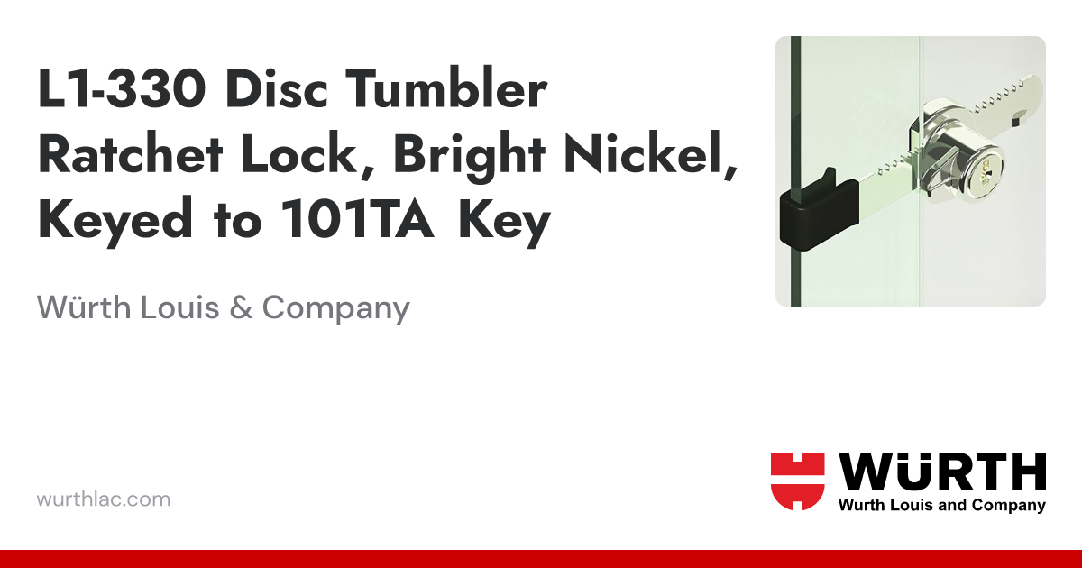 L1-330 Disc Tumbler Ratchet Lock, Bright Nickel, Keyed to 101TA Key ...