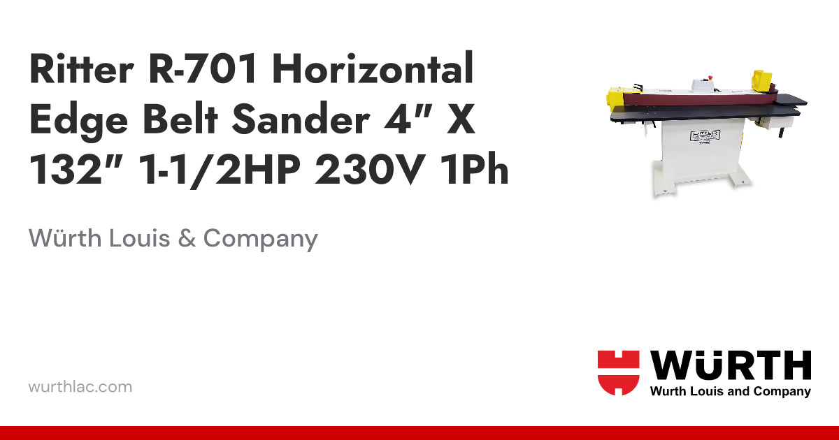 Ritter R-701 Horizontal Edge Belt Sander 4" X 132" 1-1/2HP 230V 1Ph ...