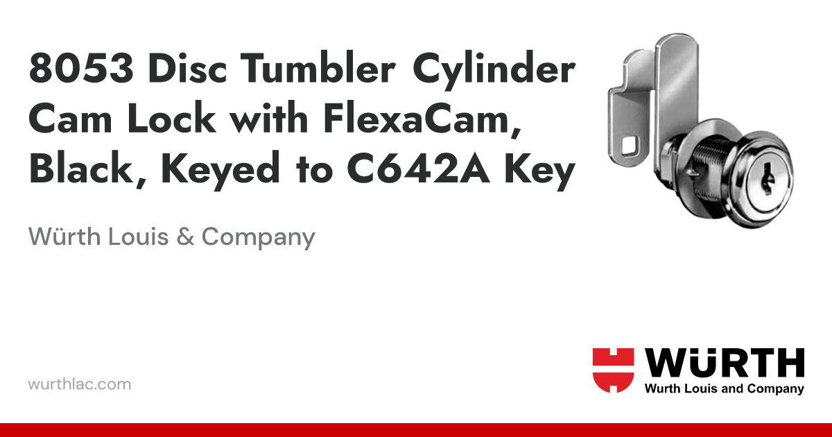 8053 Disc Tumbler Cylinder Cam Lock with FlexaCam, Black, Keyed to ...