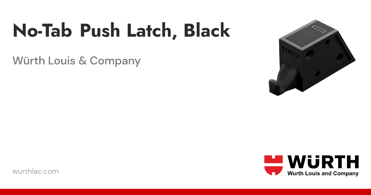 No-Tab Push Latch, Black | Würth Louis & Company