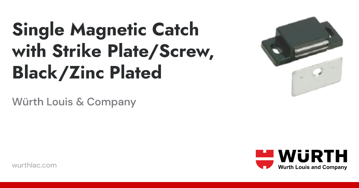 Single Magnetic Catch with Strike Plate/Screw, Black/Zinc Plated ...