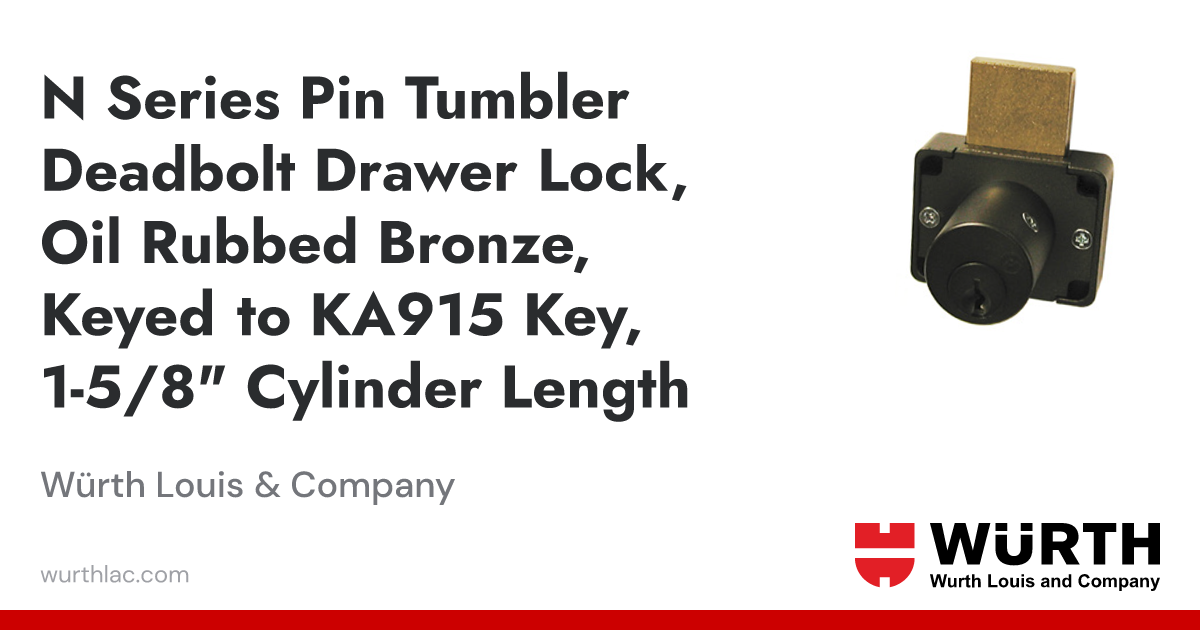 N Series Pin Tumbler Deadbolt Drawer Lock, Oil Rubbed Bronze, Keyed to ...