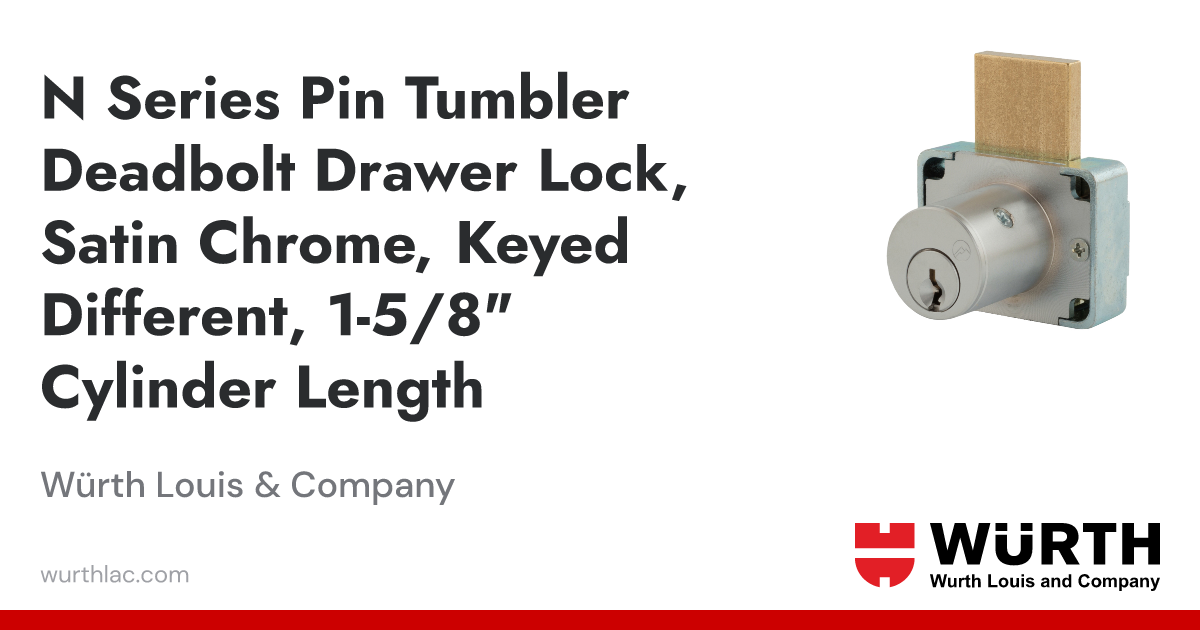 N Series Pin Tumbler Deadbolt Drawer Lock, Satin Chrome, Keyed ...