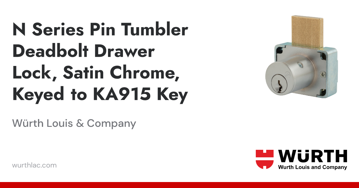 N Series Pin Tumbler Deadbolt Drawer Lock, Satin Chrome, Keyed to KA915 ...