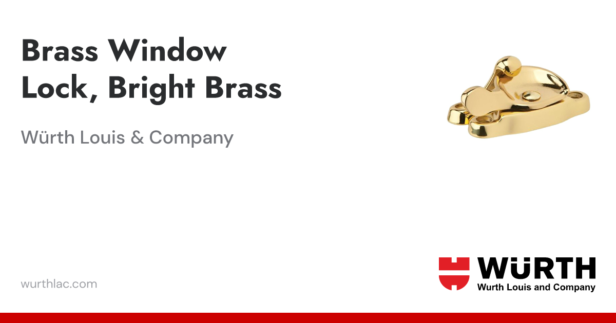 Brass Window Lock, Bright Brass | Würth Louis & Company