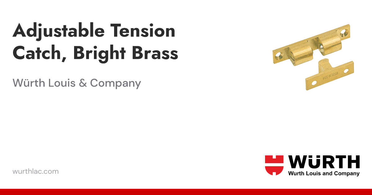 Adjustable Tension Catch, Bright Brass | Würth Louis & Company