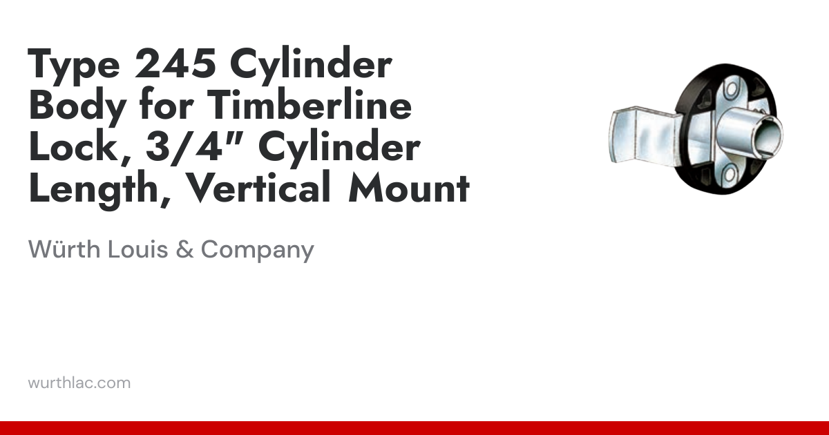 Type 245 Cylinder Body for Timberline Lock, 3/4" Cylinder Length ...