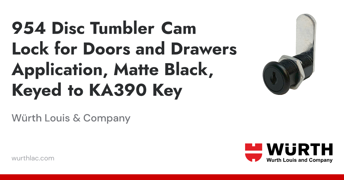 954 Disc Tumbler Cam Lock for Doors and Drawers Application, Matte ...