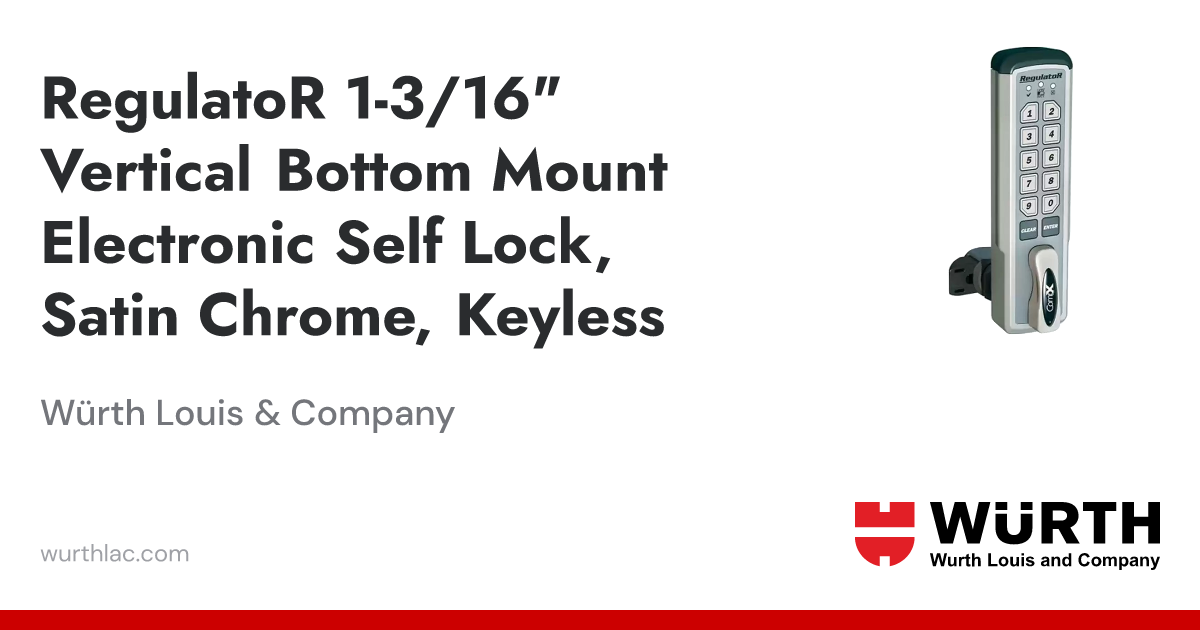 RegulatoR 1-3/16" Vertical Bottom Mount Electronic Self Lock, Satin ...