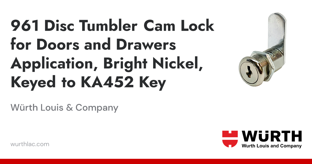 961 Disc Tumbler Cam Lock for Doors and Drawers Application, Bright ...