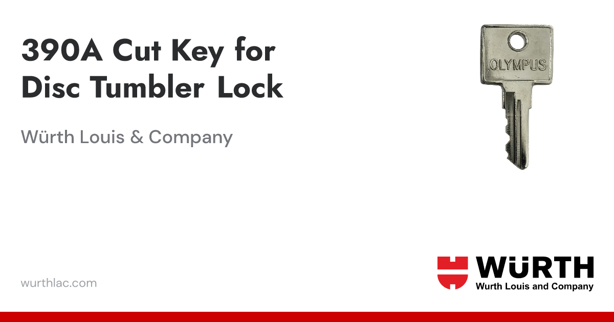 390A Cut Key for Disc Tumbler Lock | Würth Louis & Company