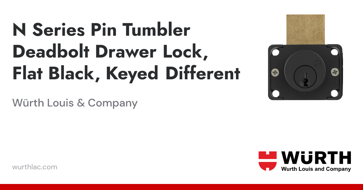 N Series Pin Tumbler Deadbolt Drawer Lock, Flat Black, Keyed Different ...