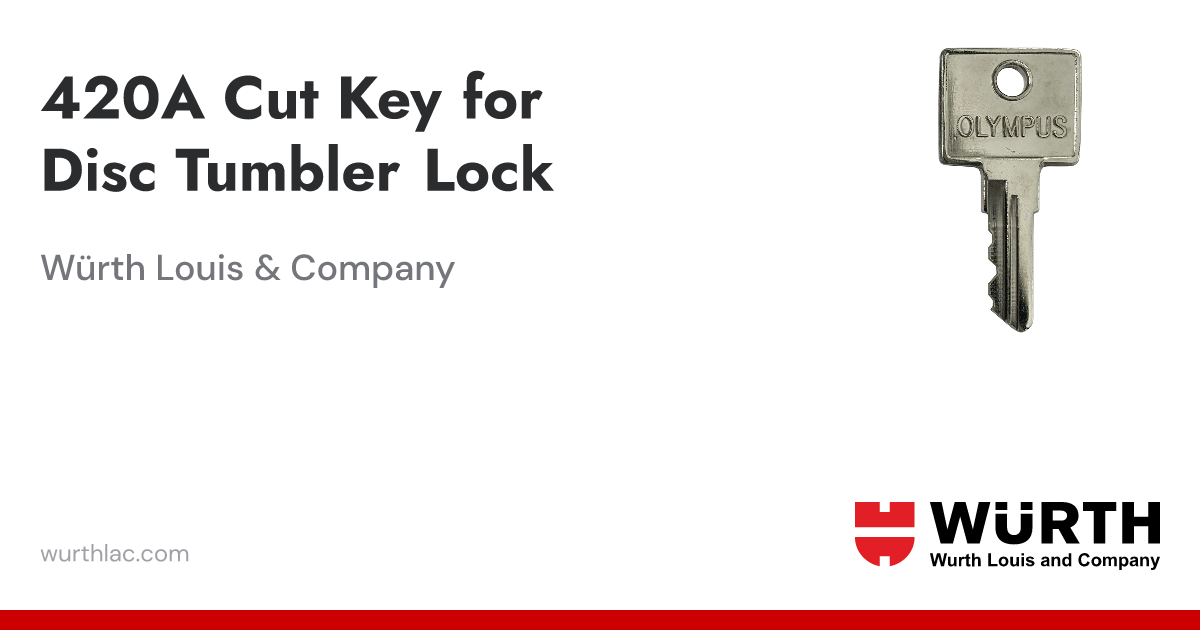 420A Cut Key for Disc Tumbler Lock | Würth Louis & Company
