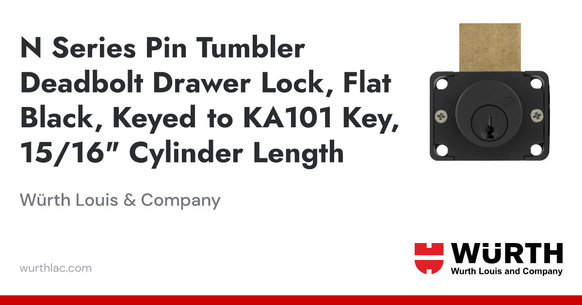 N Series Pin Tumbler Deadbolt Drawer Lock, Flat Black, Keyed to KA101 ...