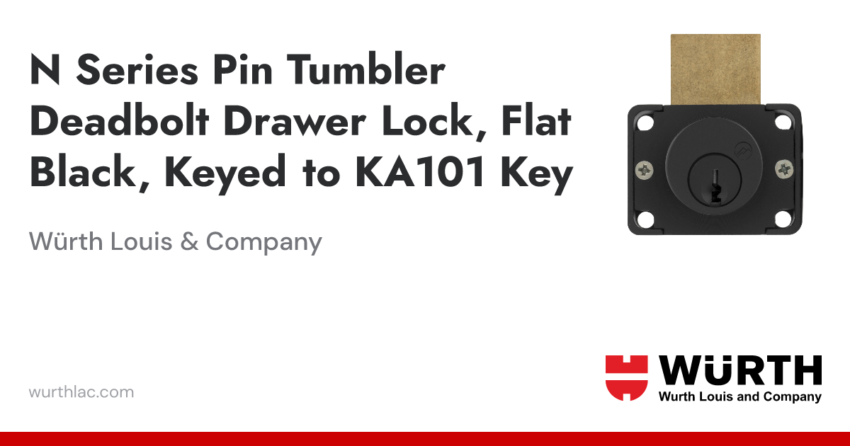 N Series Pin Tumbler Deadbolt Drawer Lock, Flat Black, Keyed to KA101 ...