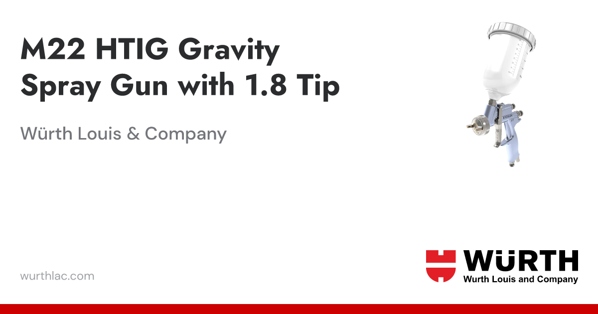 M22 HTIG Gravity Spray Gun with 1.8 Tip | Würth Louis & Company