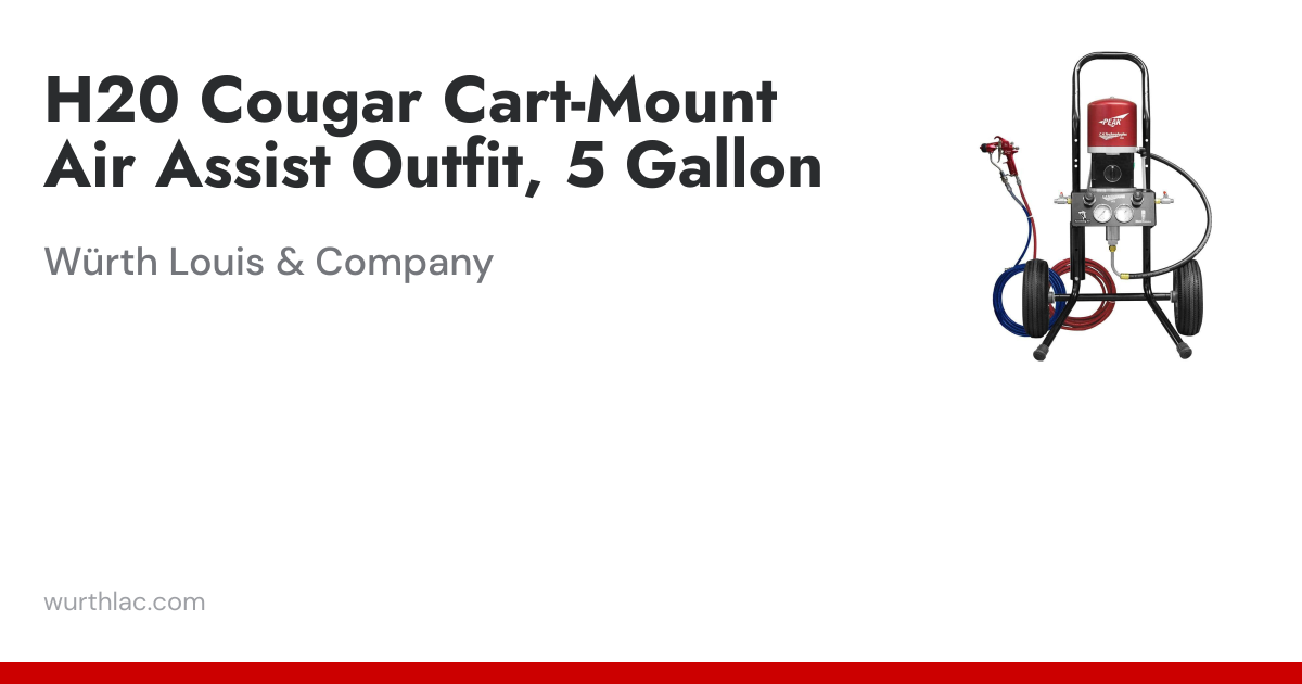 H20 Cougar Cart-Mount Air Assist Outfit, 5 Gallon | Würth Louis & Company