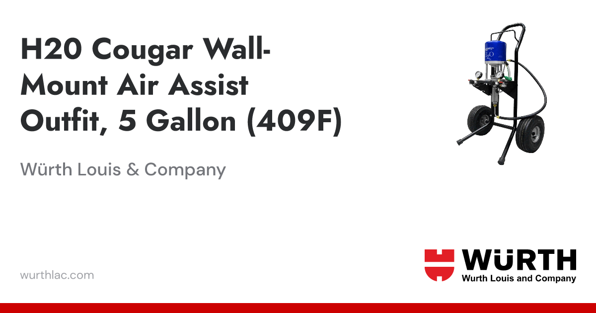 H20 Cougar Wall-Mount Air Assist Outfit, 5 Gallon (409F) | Würth Louis ...