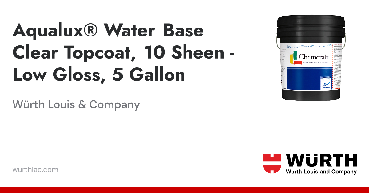 Aqualux® Water Base Clear Topcoat, 10 Sheen - Low Gloss, 5 Gallon ...