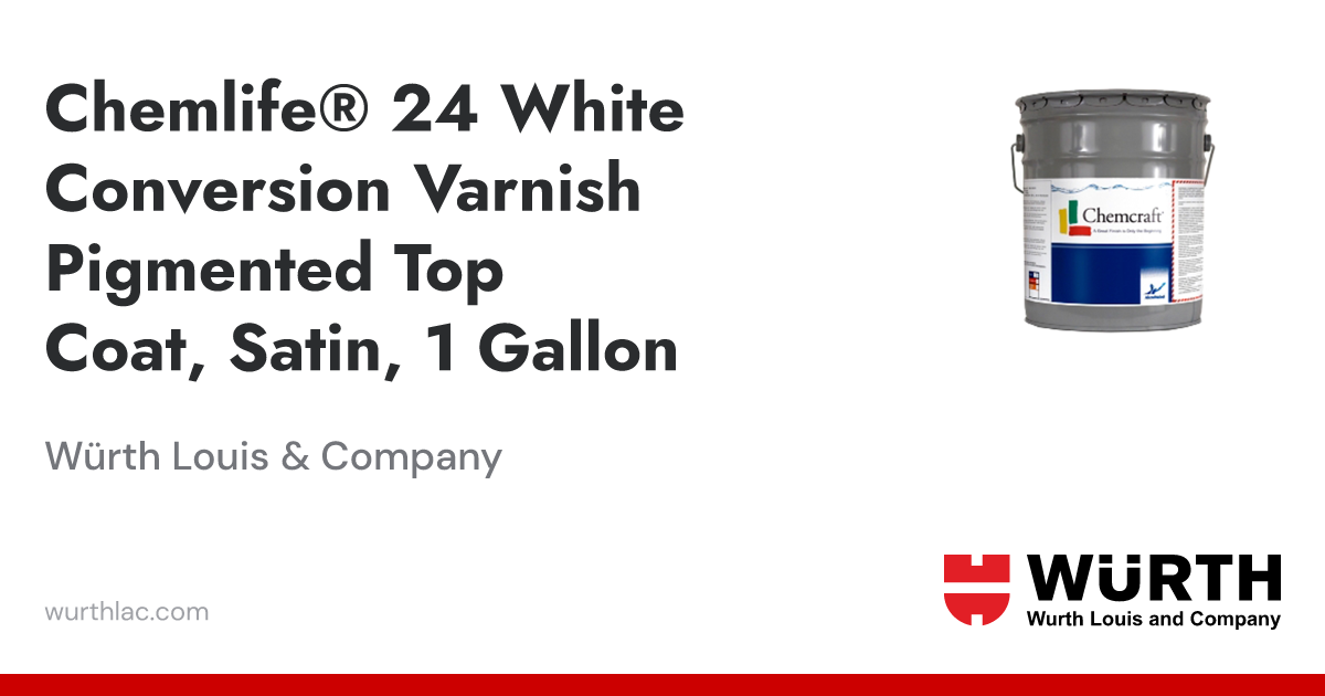 Chemlife® 24 White Conversion Varnish Pigmented Top Coat, Satin, 1 ...