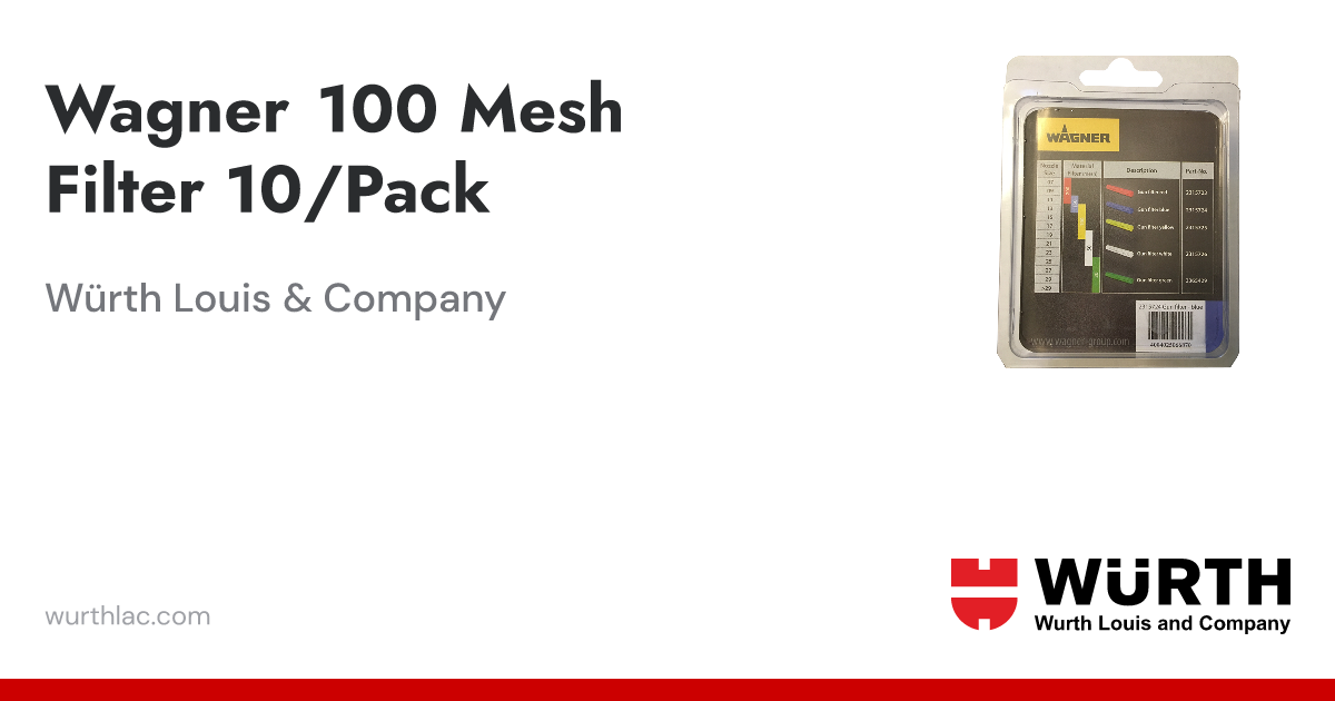 Wagner 100 Mesh Filter 10/Pack | Würth Louis & Company
