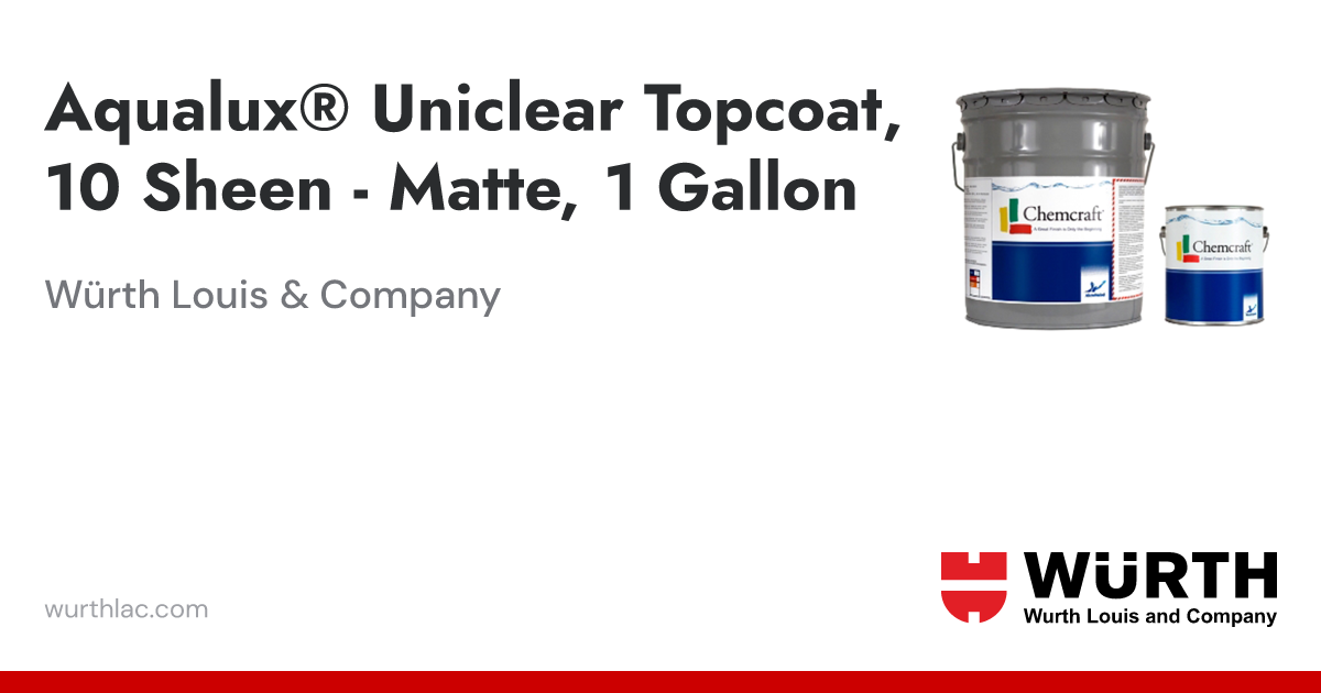 Aqualux® Uniclear Topcoat, 10 Sheen - Matte, 1 Gallon | Würth Louis ...