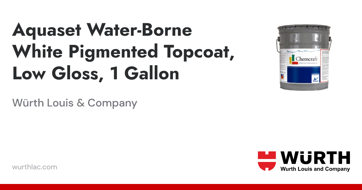 Aquaset Water-Borne White Pigmented Topcoat, Low Gloss, 1 Gallon ...