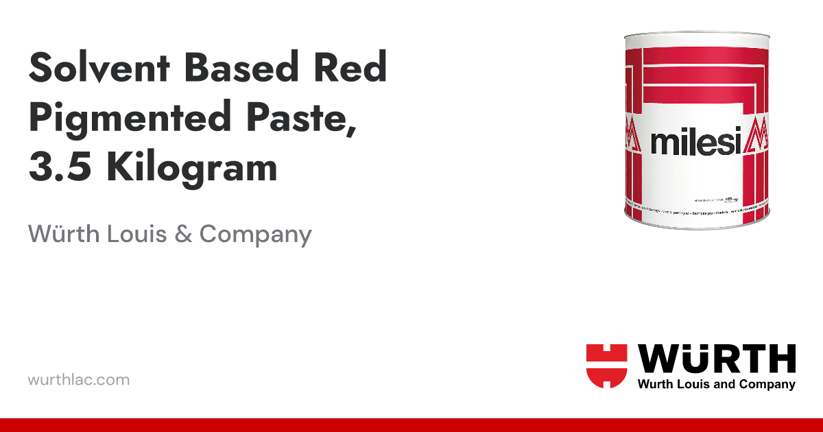 Solvent Based Red Pigmented Paste, 3.5 Kilogram | Würth Louis & Company