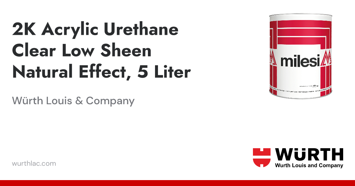 2K Acrylic Urethane Clear Low Sheen Natural Effect, 5 Liter | Würth ...