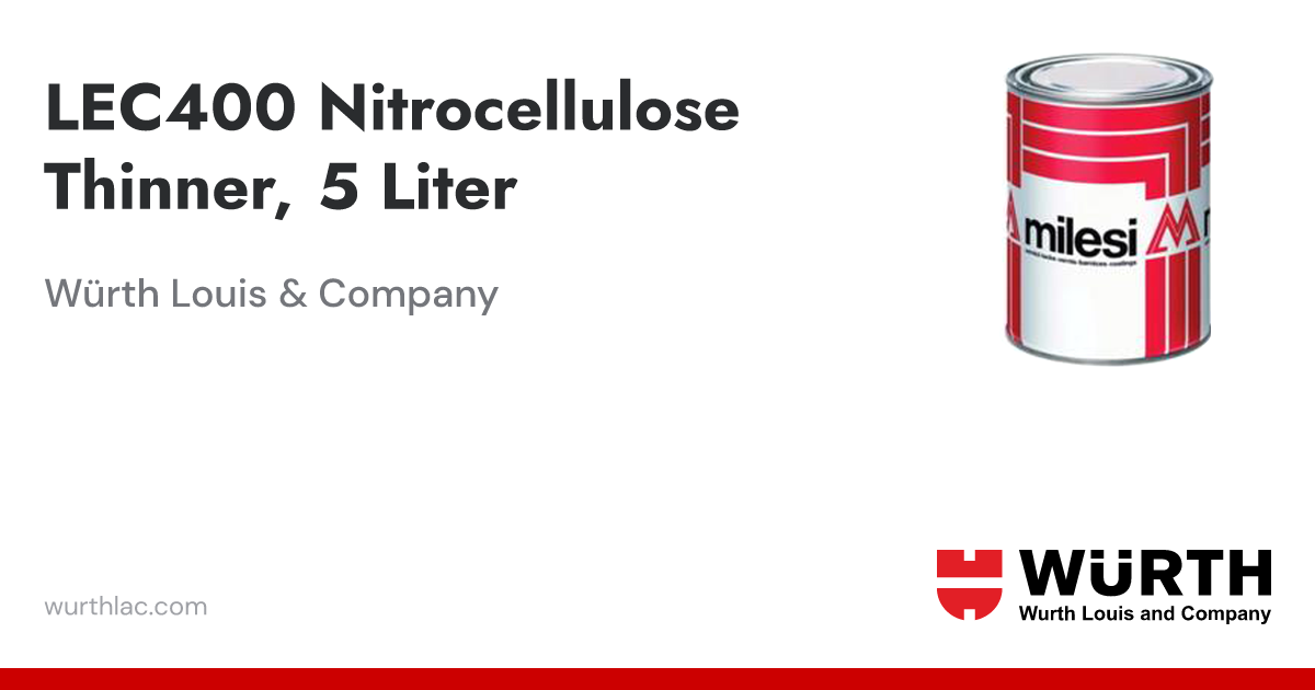 LEC400 Nitrocellulose Thinner, 5 Liter | Würth Louis & Company