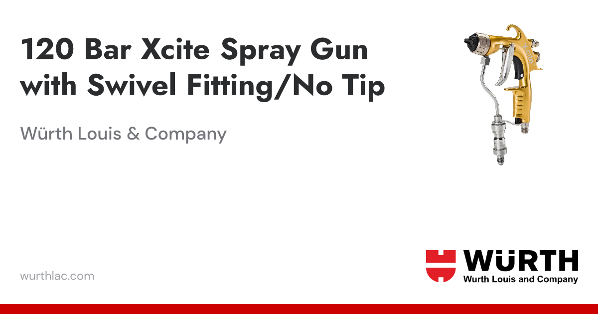 120 Bar Xcite Spray Gun with Swivel Fitting/No Tip | Würth Louis & Company