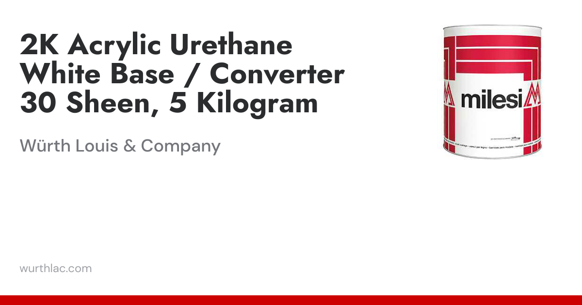 2K Acrylic Urethane White Base / Converter 30 Sheen, 5 Kilogram | Würth ...