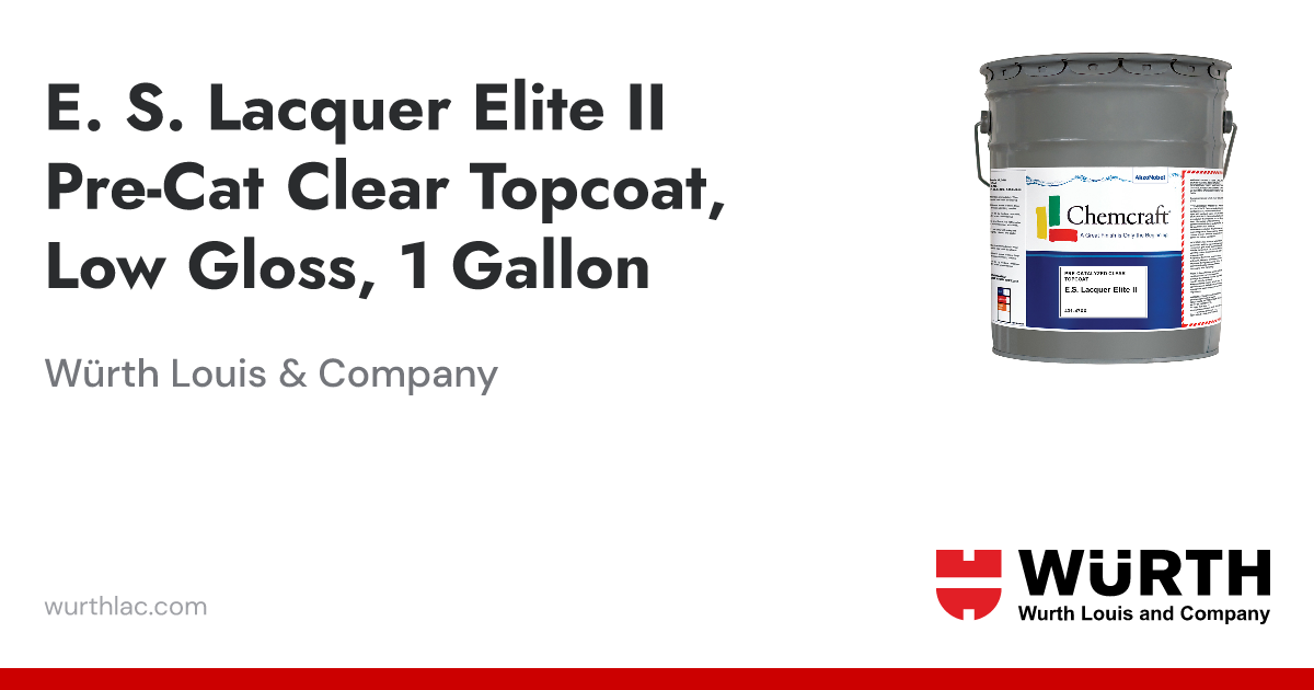 E. S. Lacquer Elite II Pre-Cat Clear Topcoat, Low Gloss, 1 Gallon ...