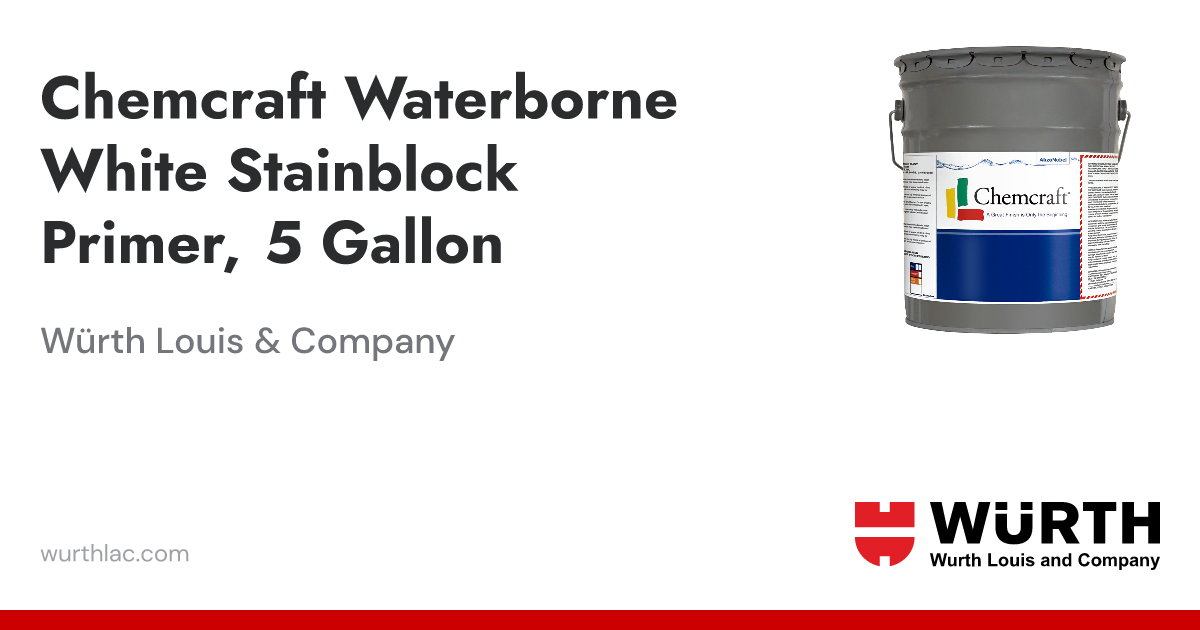 Chemcraft Waterborne White Stainblock Primer, 5 Gallon | Würth Louis ...