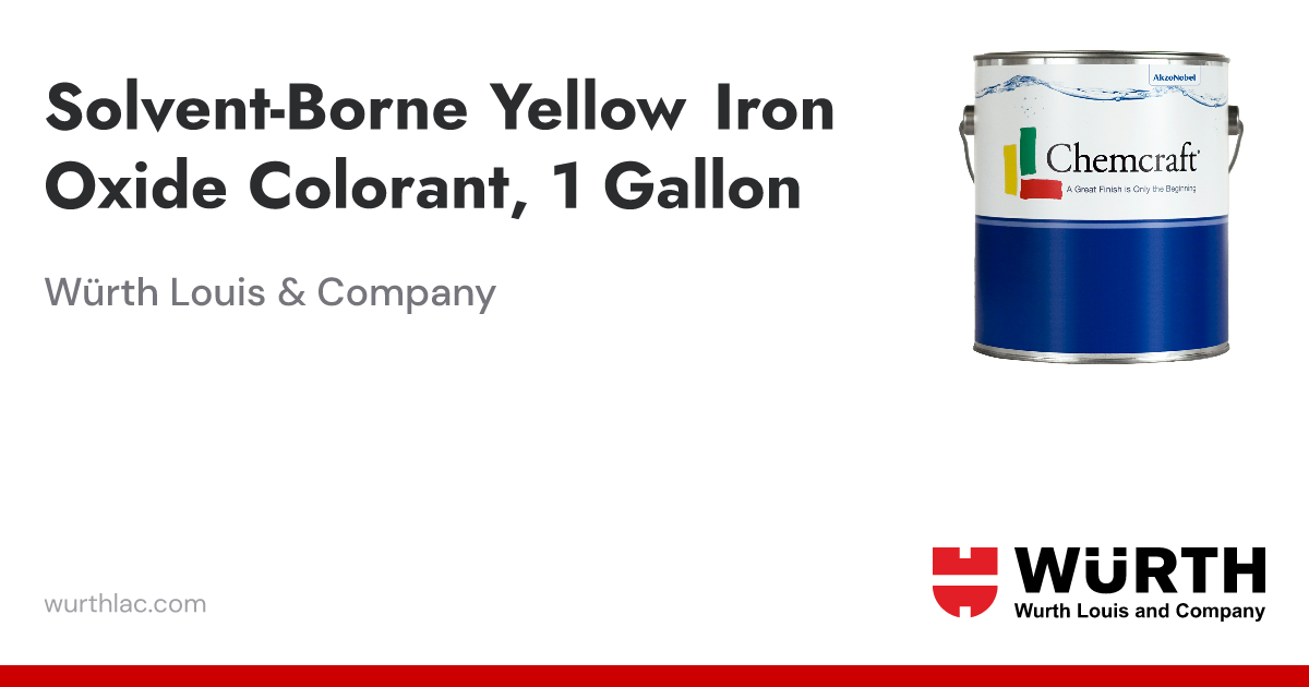Solvent-Borne Yellow Iron Oxide Colorant, 1 Gallon | Würth Louis & Company