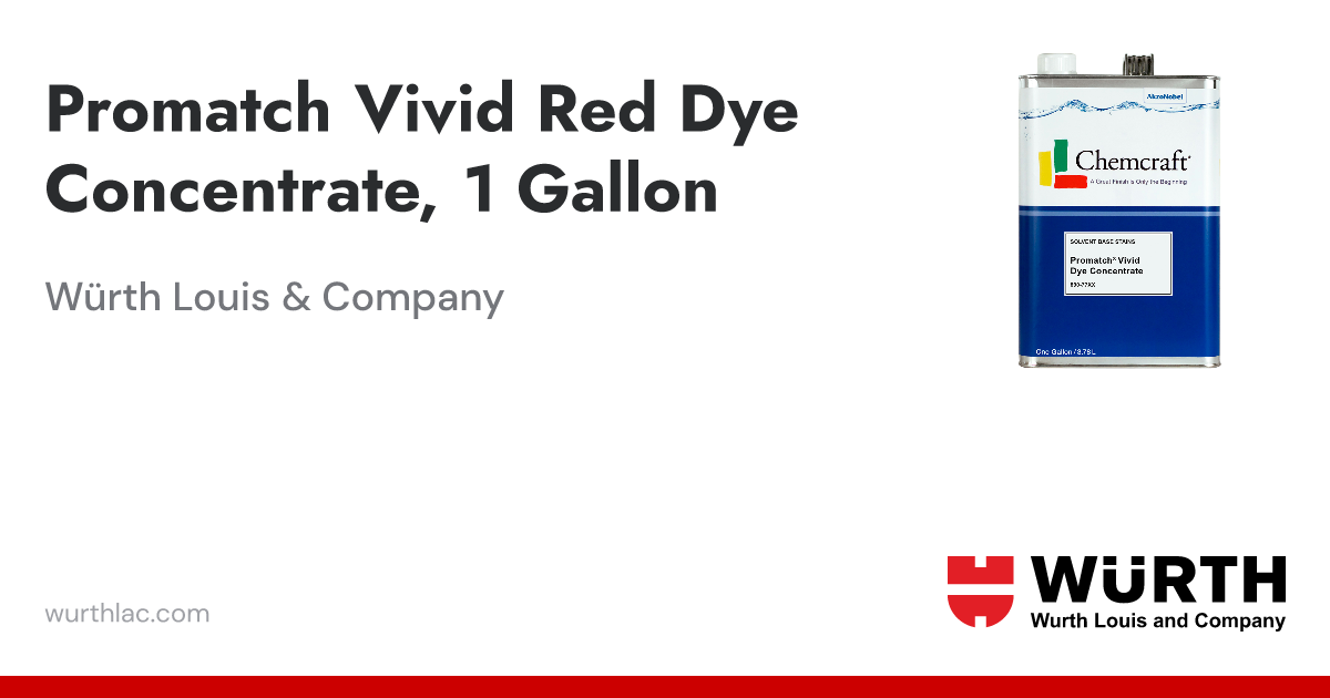 Promatch Vivid Red Dye Concentrate, 1 Gallon | Würth Louis & Company