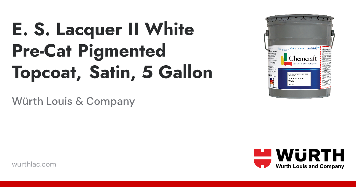 E. S. Lacquer II White Pre-Cat Pigmented Topcoat, Satin, 5 Gallon ...